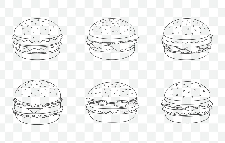 Burger Line Art Vector Images (over 7,300)