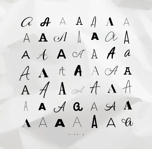 Set of autographs and signatures Royalty Free Vector Image