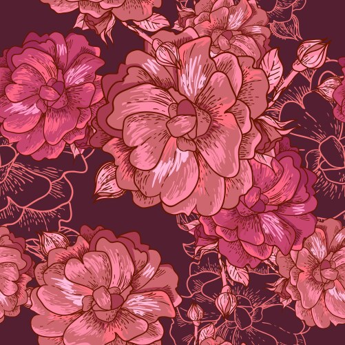 English roses seamless Royalty Free Vector Image
