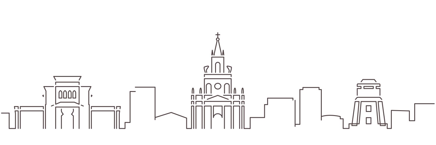 Winterthur dark line simple minimalist skyline Vector Image