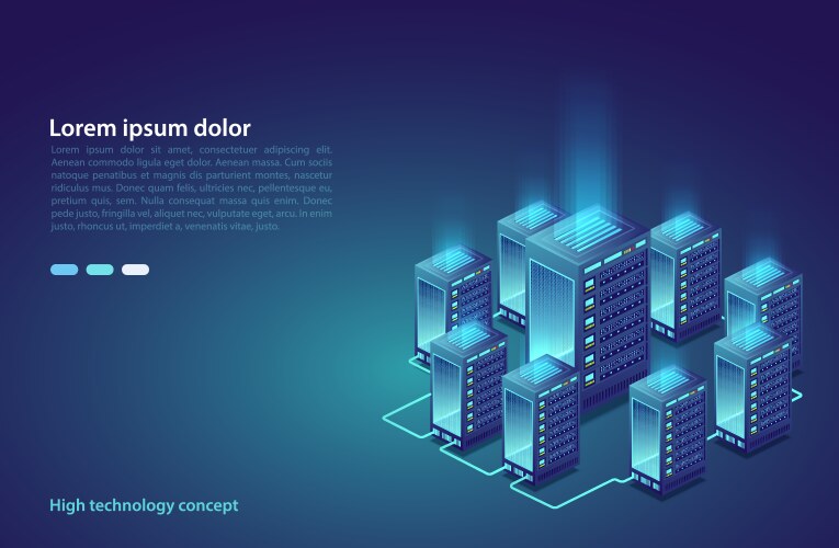 Data center or centre with hardware engineers Vector Image