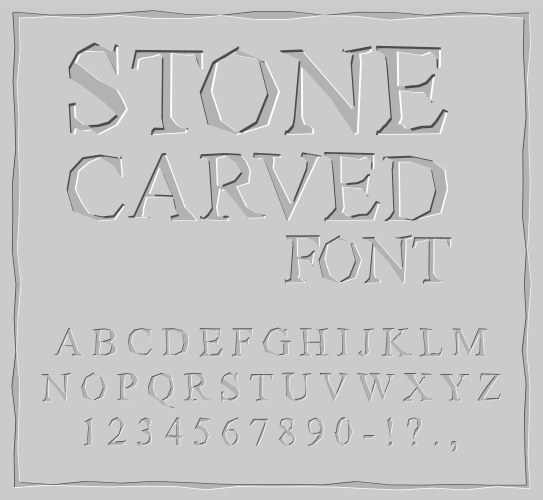 Carved Stone Font Vector Images (89)