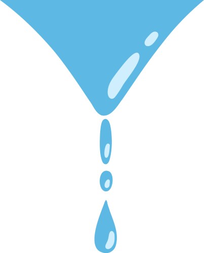 Cartoon blue dripping water drop splash spray Vector Image