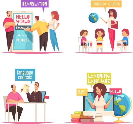 Language school english lesson group people Vector Image