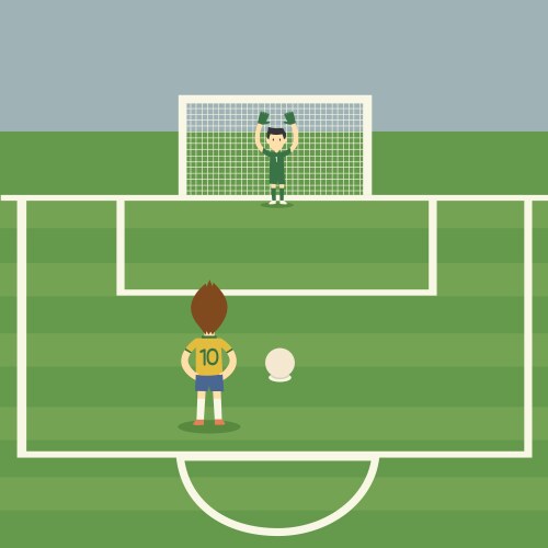 Soccer penalty kick scene Royalty Free Vector Image