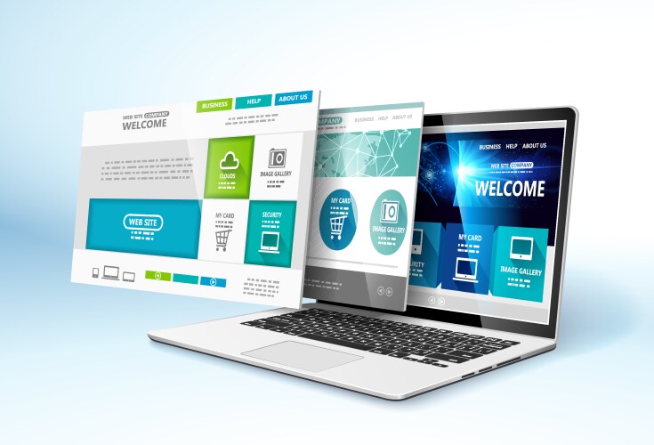 Computer web application network Royalty Free Vector Image