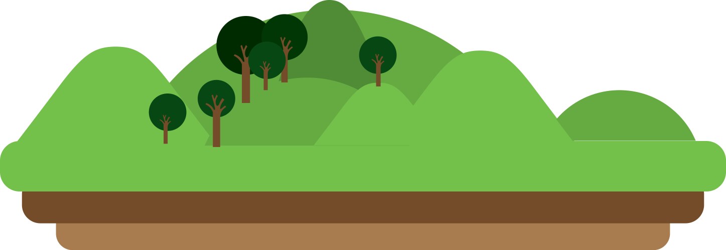 Isolated nature landscape on white background Vector Image