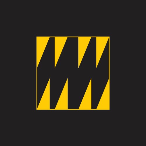 Letter mw simple geometric logo Royalty Free Vector Image