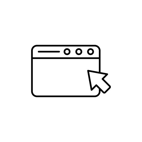Browser icon set visit website webpage symbol Vector Image