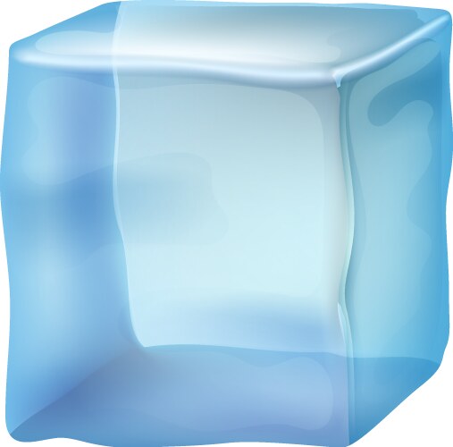 Single ice cube isolated on a white background Vector Image