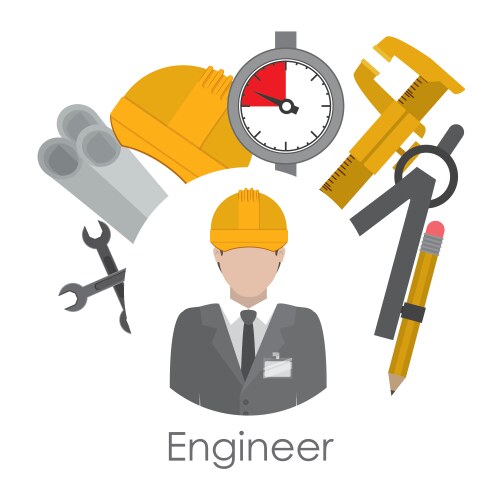 Engineer write on writing pad Royalty Free Vector Image