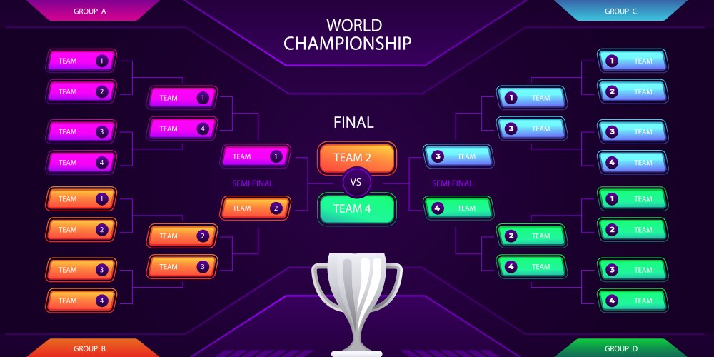 Flat design tournament schedule template Vector Image