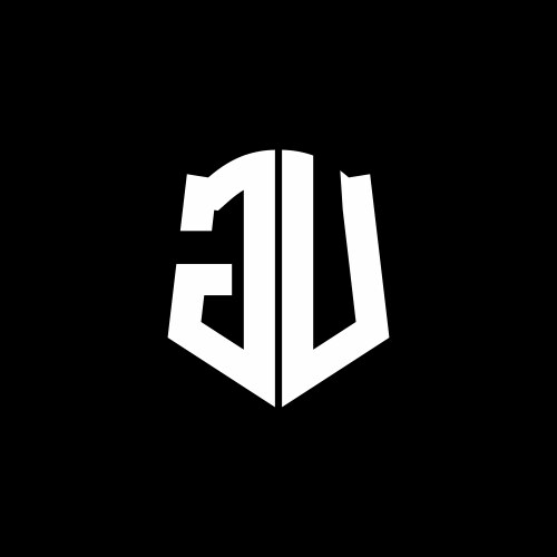 Gu logo monogram with gold colors and shield Vector Image