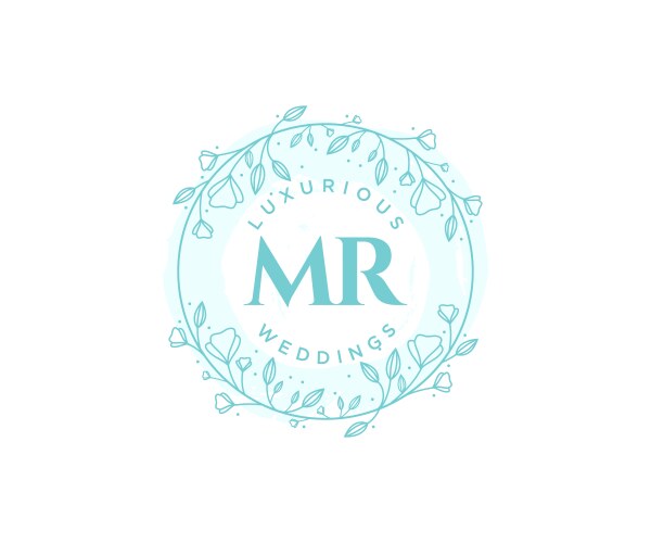 Mr initials letter wedding monogram logos Vector Image
