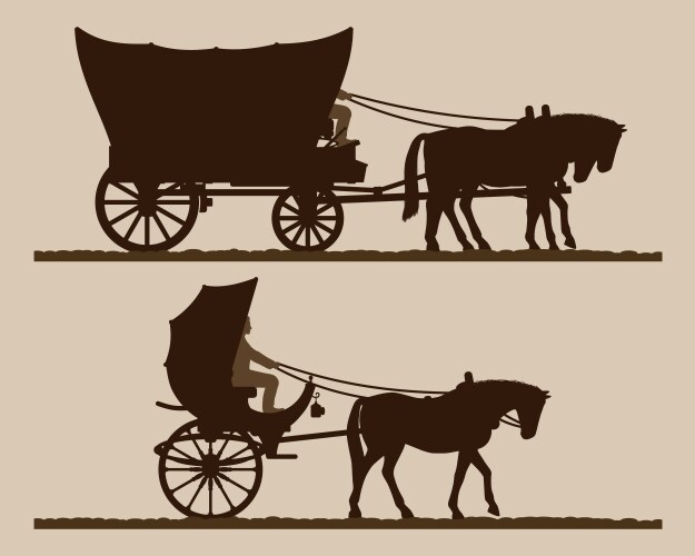 Carriage silhouettes Royalty Free Vector Image