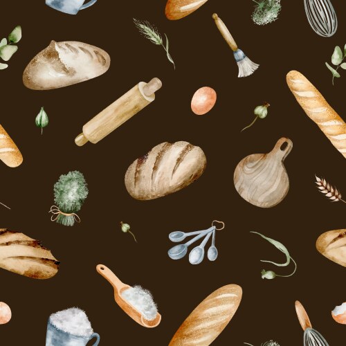 Bakery background seamless pattern Royalty Free Vector Image