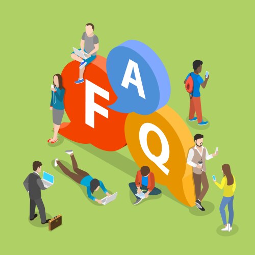 Frequently asked questions faq banner glitch icon Vector Image