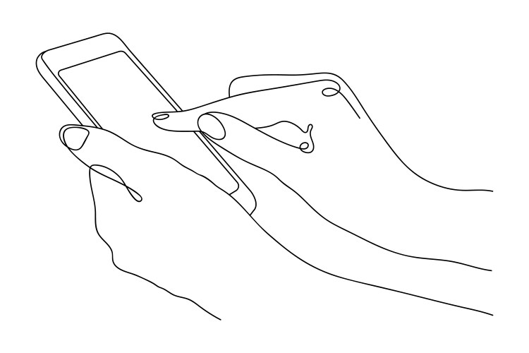 Drawing Hand Holding Phone Vector Images (over 2,200)