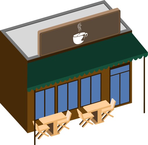 Front view of a coffee shop Royalty Free Vector Image