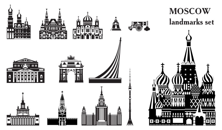 Moscow outline skyline Royalty Free Vector Image