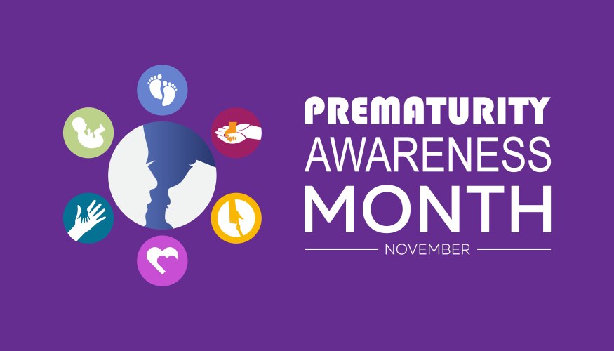 Prematurity awareness month Royalty Free Vector Image