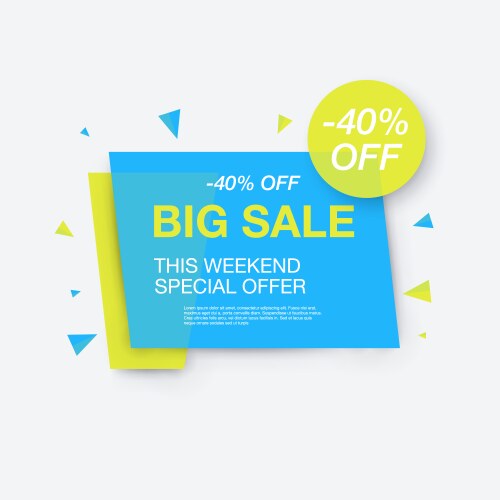 Weekend sale banner special offer Royalty Free Vector Image