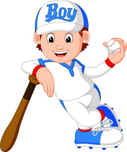 Cartoon boy playing baseball Royalty Free Vector Image