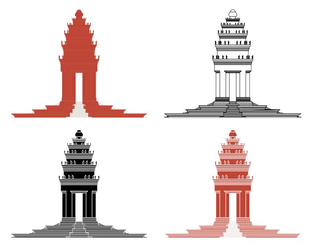 Cambodia landmarks and culture object set Vector Image