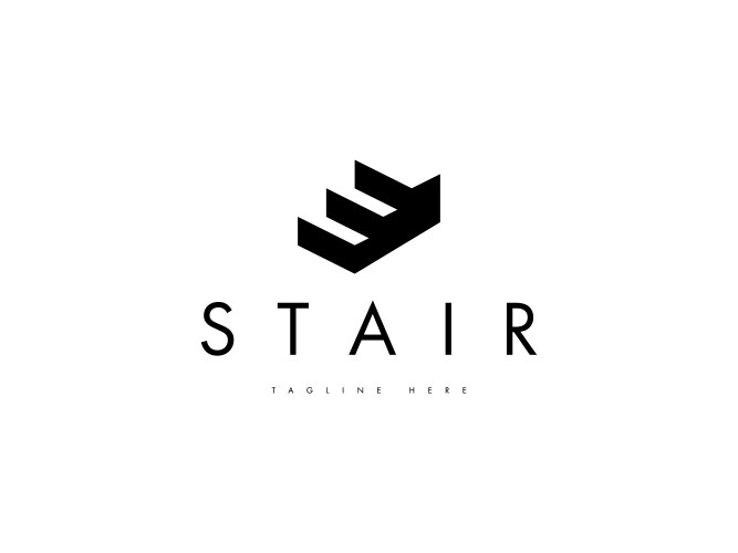 Abstract logo icon stairs construction interior Vector Image