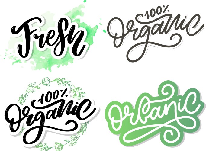 Organic brush lettering hand drawn word Royalty Free Vector