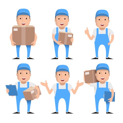 Character delivery man Royalty Free Vector Image