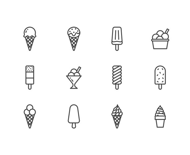 Ice Cream Cone Line Art Vector Images (over 8,900)