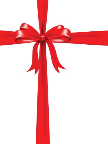 Red textile ribbon with cross bow Royalty Free Vector Image