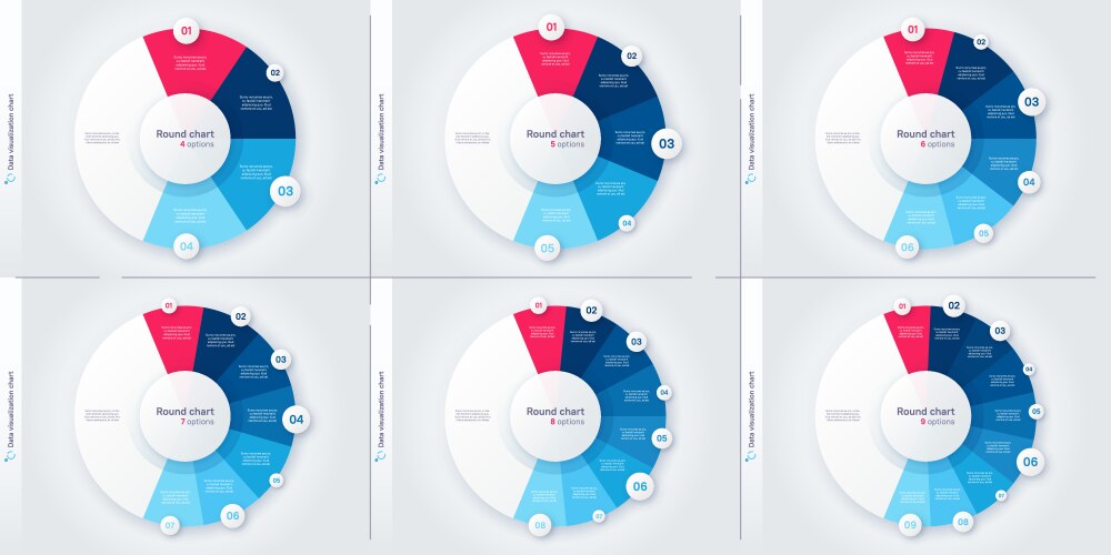 Pie chart concept with 8 parts template Royalty Free Vector