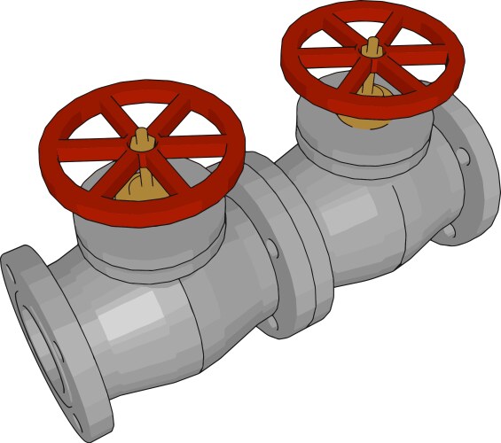 Red ball valve on white background Royalty Free Vector Image