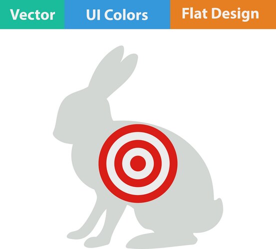 Icon of hare silhouette with target Royalty Free Vector
