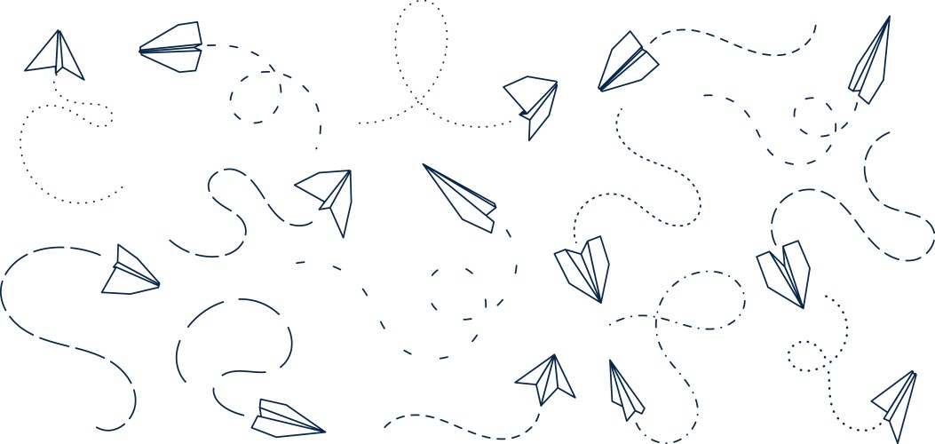 Airplane flight route line path and destination Vector Image