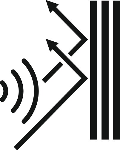 Sound absorbing icon simple style Royalty Free Vector Image