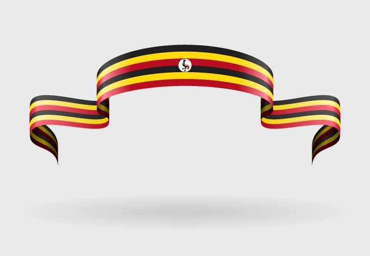 Ugandan flag wavy abstract background Royalty Free Vector