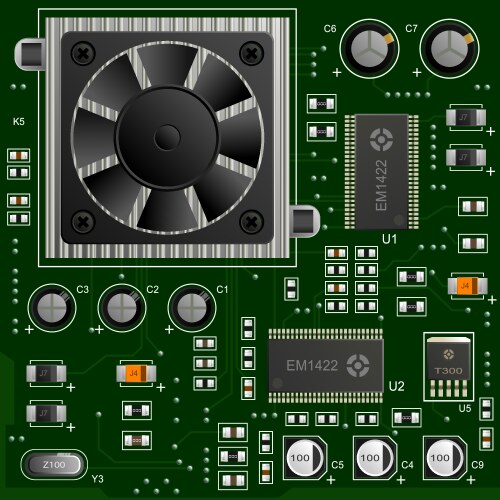 Electronics circuit components symbols seamless Vector Image