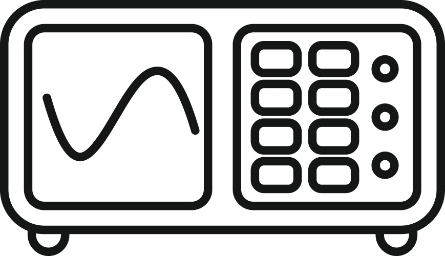 Digital multimeter showing a sinusoidal signal Vector Image