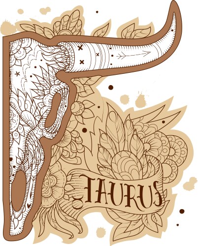 Taurus zodiac sign Royalty Free Vector Image - VectorStock