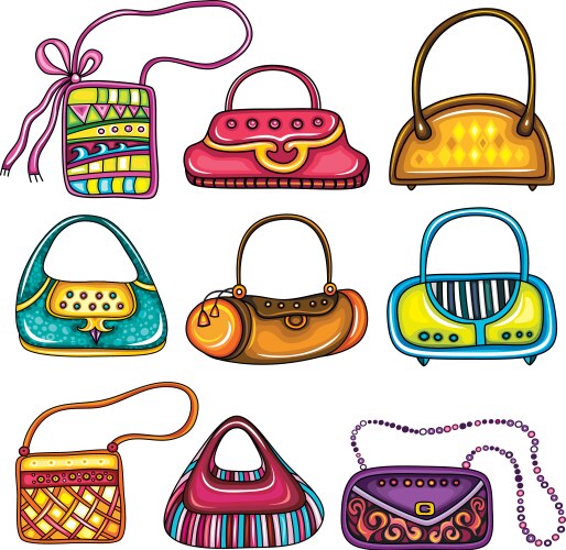 Lady purses Royalty Free Vector Image - VectorStock