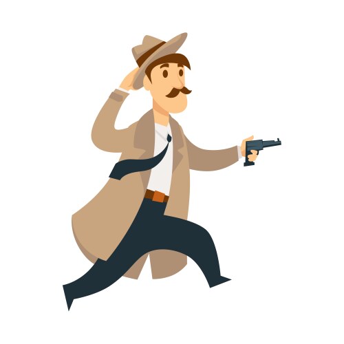 Detective investigate Royalty Free Vector Image