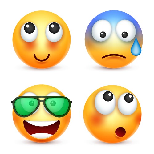 Smiley emotions moods Royalty Free Vector Image