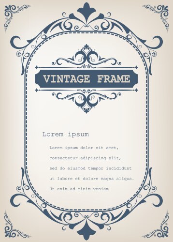 Vintage frame Royalty Free Vector Image - VectorStock