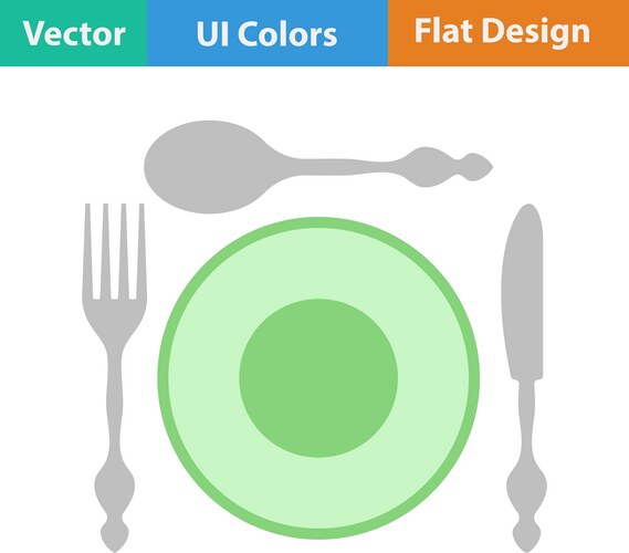 Silverware and plate icon Royalty Free Vector Image