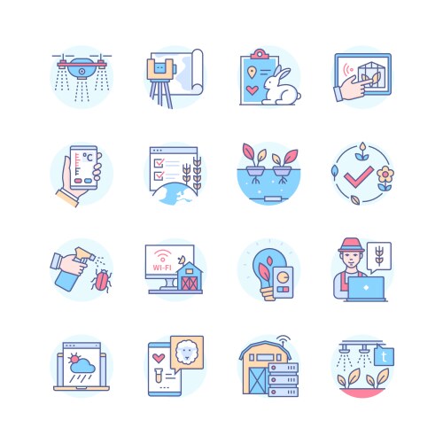Smart farm icon set Royalty Free Vector Image - VectorStock