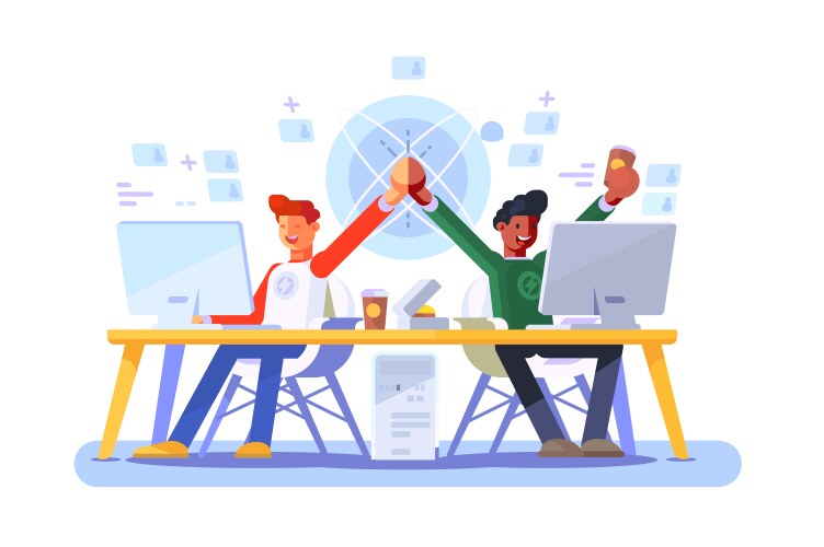 Business people characters team success Royalty Free Vector