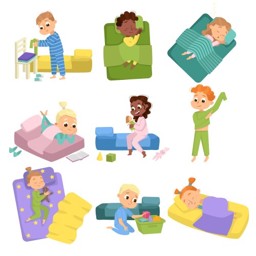 Children sleeping Royalty Free Vector Image - VectorStock